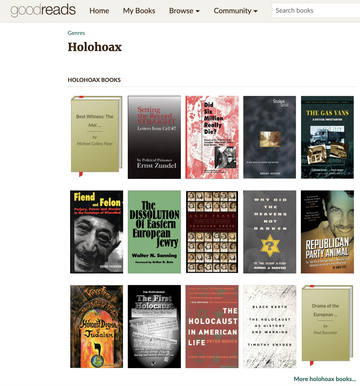 Bad Reads: Holocaust denial, antisemitism and terror propaganda on ...